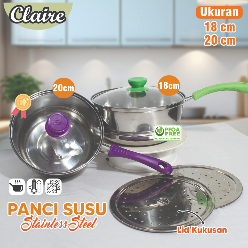 Jual Panci Susu Stainless Steel Panci Kukus / Panci Multifungsi Panci ...