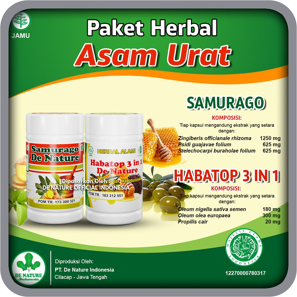 Jual SOLUSI ASAM URAT!!! Herbal Untuk Asam Urat 100% Original De Nature ...