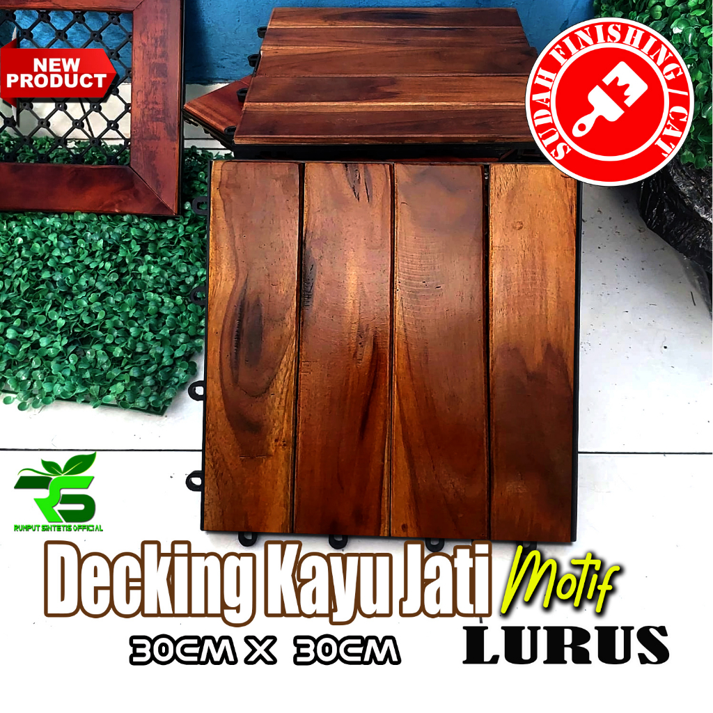 Jual Decking Kayu Jati Bongkar Pasang Motif Lurus/Lantai Kayu Bongkar ...