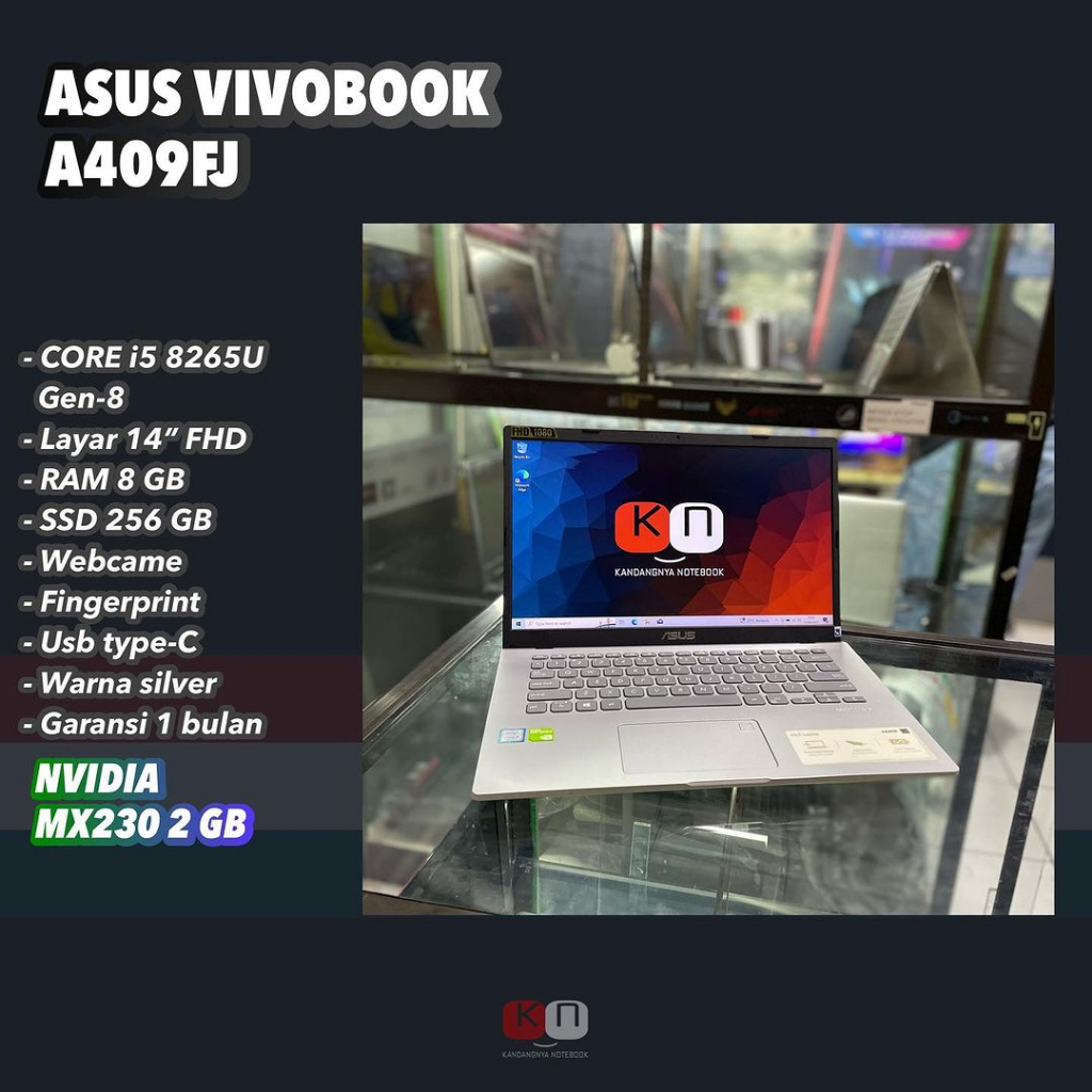 Jual ASUS VIVOBOOK A409FJ CORE I5 8265U RAM 8GB SSD 256GB MX230 2GB 14"FHD, FINGERPRINT, WEBCAME ...