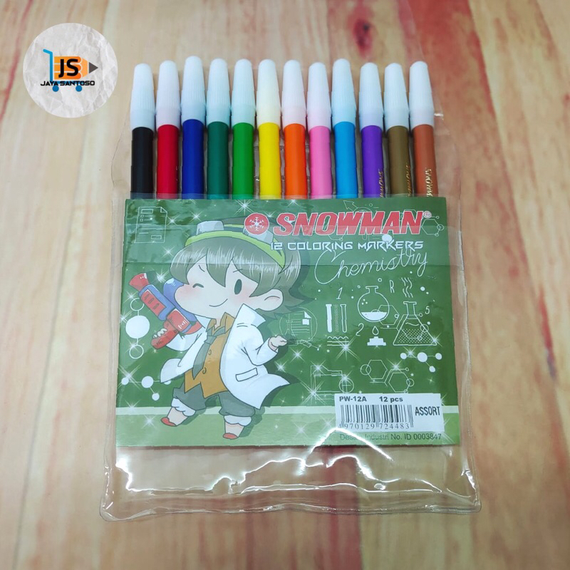 Jual Spidol SNOWMAN kecil 12 Warna PW-12A | Shopee Indonesia