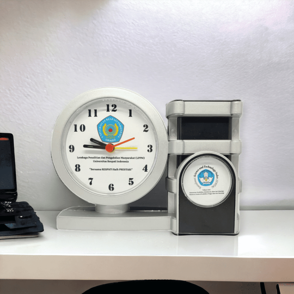 Jual Jam Meja Custom Acara Kantor Souvenir Merchandise | Shopee Indonesia