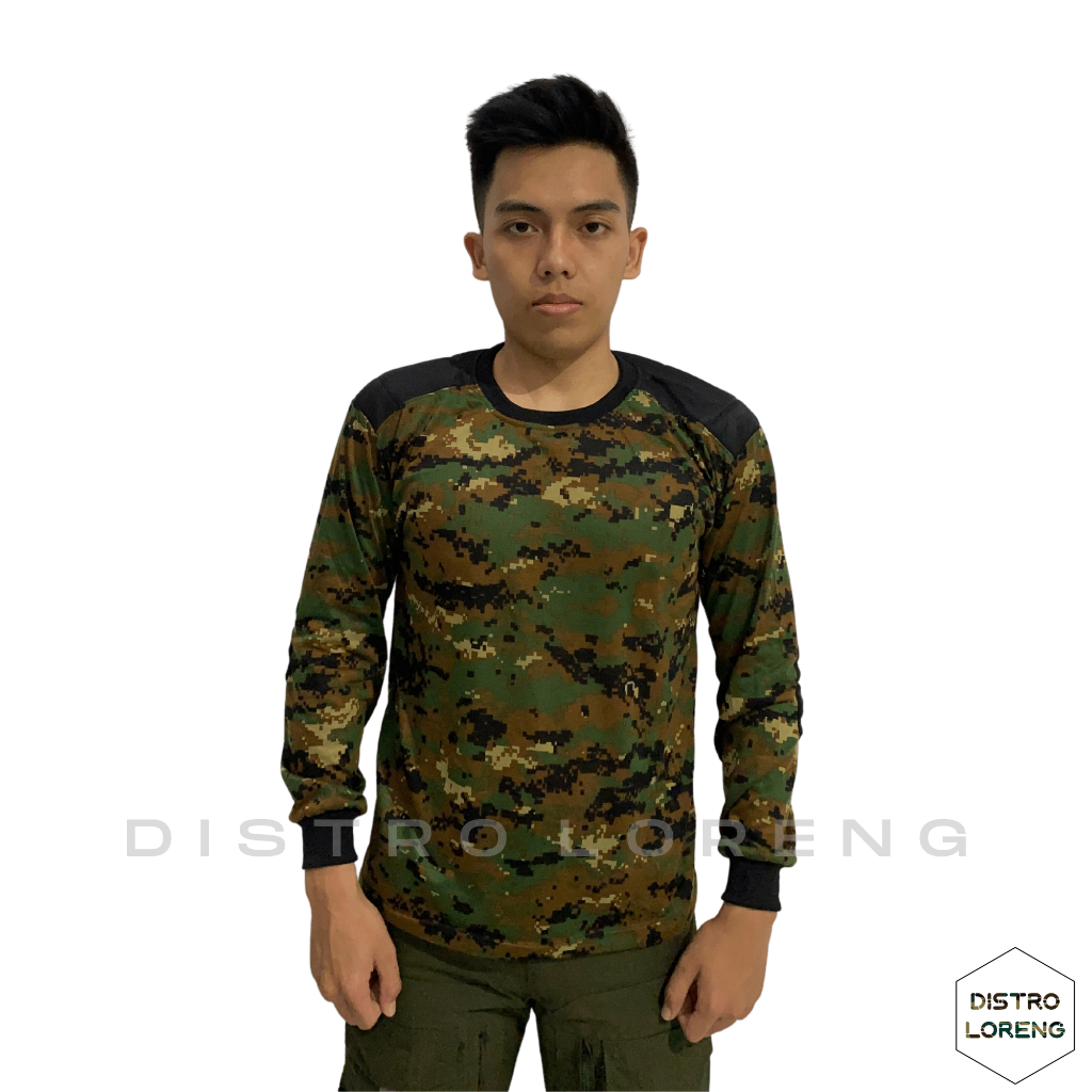 Jual Kaos Loreng Lengan Panjang Tentara TNI Lapangan Pria dan Wanita | Shopee Indonesia
