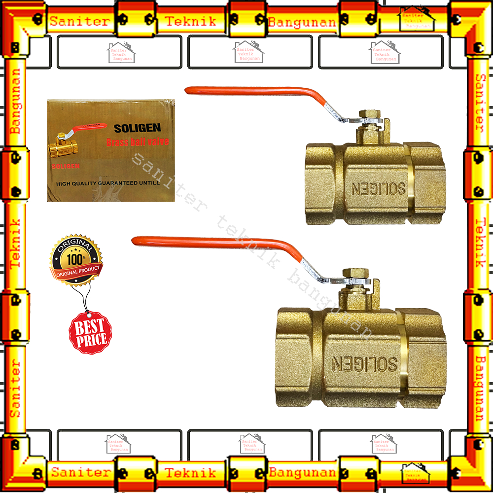 Jual Ball Valve Kuningan Soligen 11/2 Inch Stop Kran Keran | Shopee Indonesia