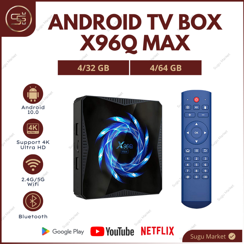 Jual TV Box X96Q MAX / TV Box X96Q Max Android 10 / X96Q MAX 4gb 64gb ...