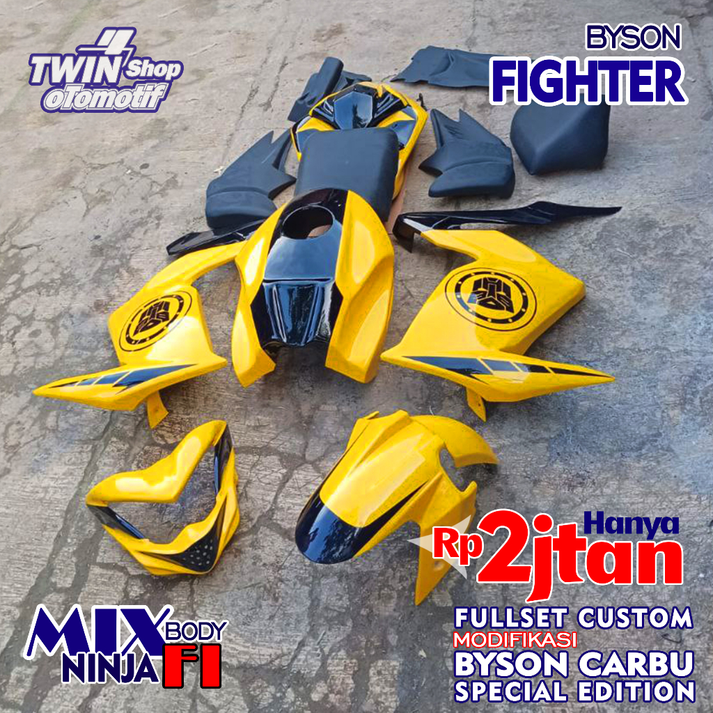 Jual Paket Body Custom Modifikasi Model Fighter PNP Yamaha Byson Karbu ...