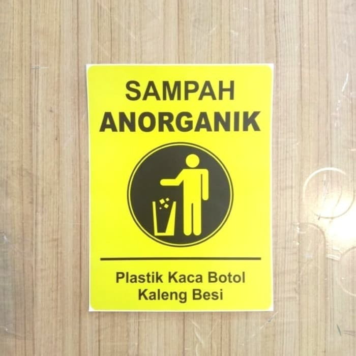 Jual Sign Stiker Sampah Anorganic Sticker Sampah Plastik Kuning Sign ...