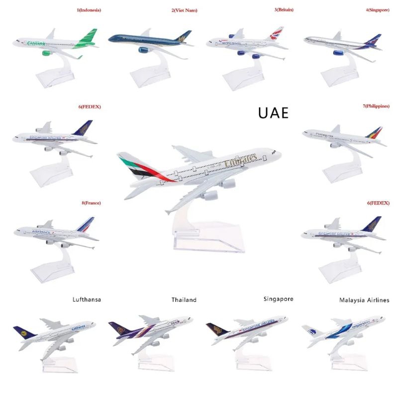 Jual 15-16cm Pesawat Diecast Metal AIRCRAFT MODEL ORIGINAL A380 B747 ...