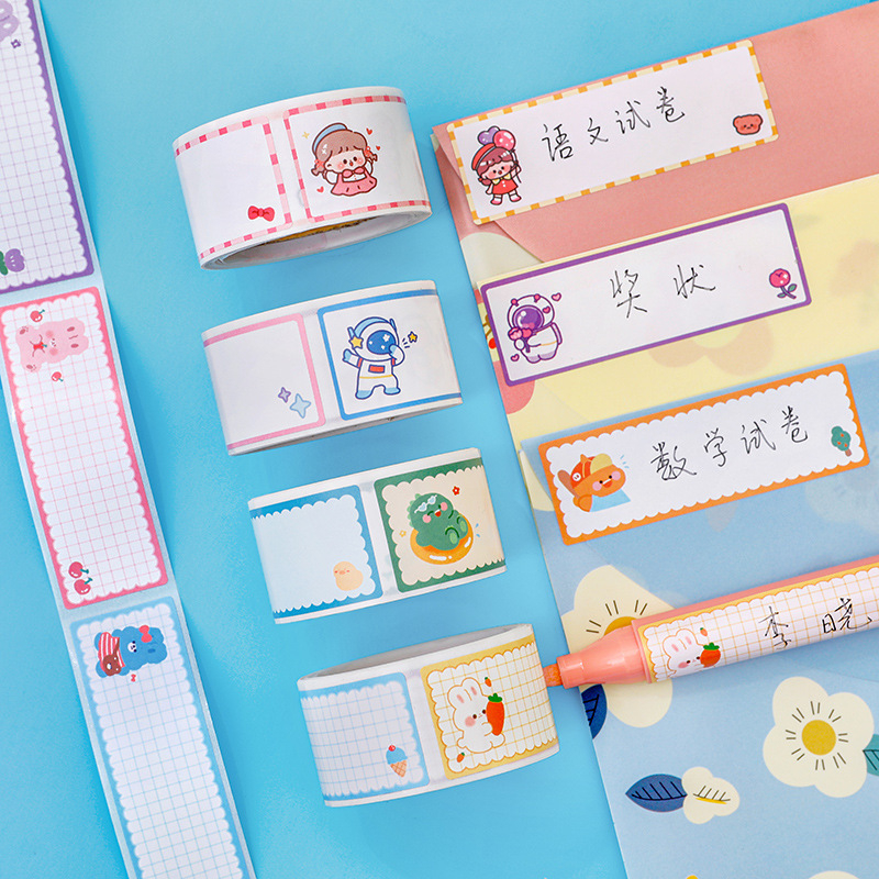 Jual Stiker nama anak bisa ditulis motif lucu tempel buku tulis ...