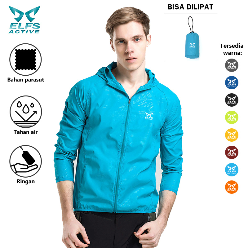 Jual ELFS ACTIVE Jaket Training Olahraga Pria Foldable Parasut Water ...