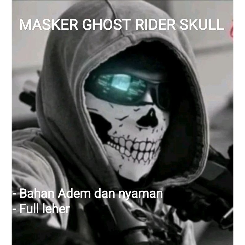 Jual Masker Ghost Rider Sangar Full leher bahan halus dan adem | Shopee ...