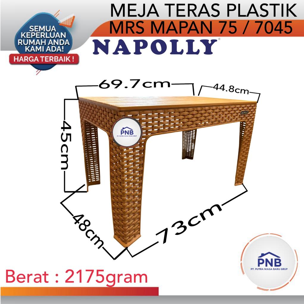 Jual MEJA TERAS PLASTIK NAPOLLY ROTAN MAPAN 75 (KURIR INSTANT) | Shopee ...