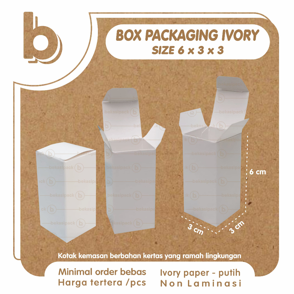 Jual Box Packaging Ivory Natural 6x3x3 I BPIN00430 | Shopee Indonesia