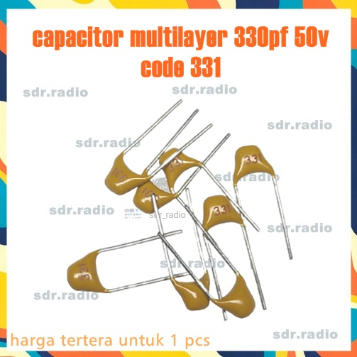 Jual capacitor multilayer 330pf 50v code 331 kapasitor multilayer 330 ...