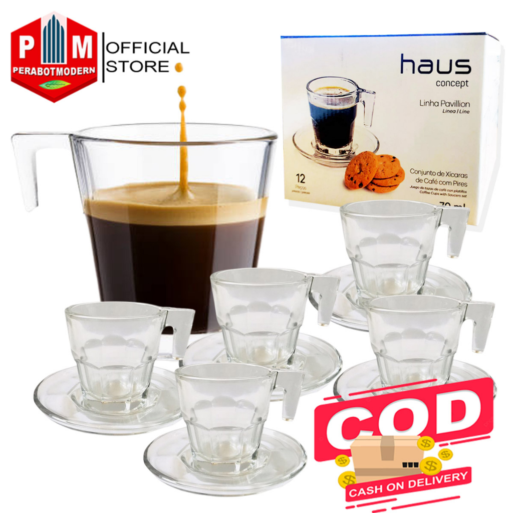 Jual Gelas Cangkir Espresso Kaca Bening set 12 Gelas Kopi 70ml | Shopee ...
