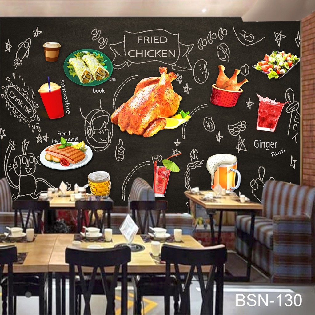 Jual Wallpaper Custom 3D Restaurant Walpaper Dekorasi Dinding Resto ...