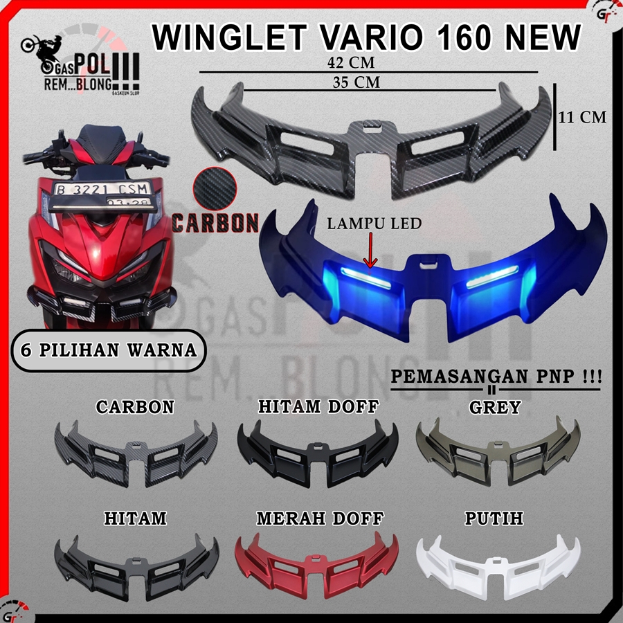 Jual WINGLET VARIO 160 ABS CBS ISS NEW LAMPU LED WINGLED V160 WING LET ...