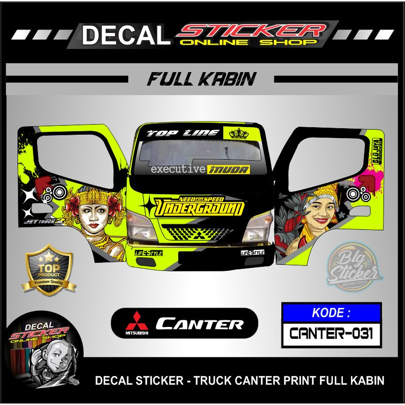 Jual DECAL FULL KABIN TRUK CANTER CUSTOM KEREN STIKER KEPALA TRUK ...