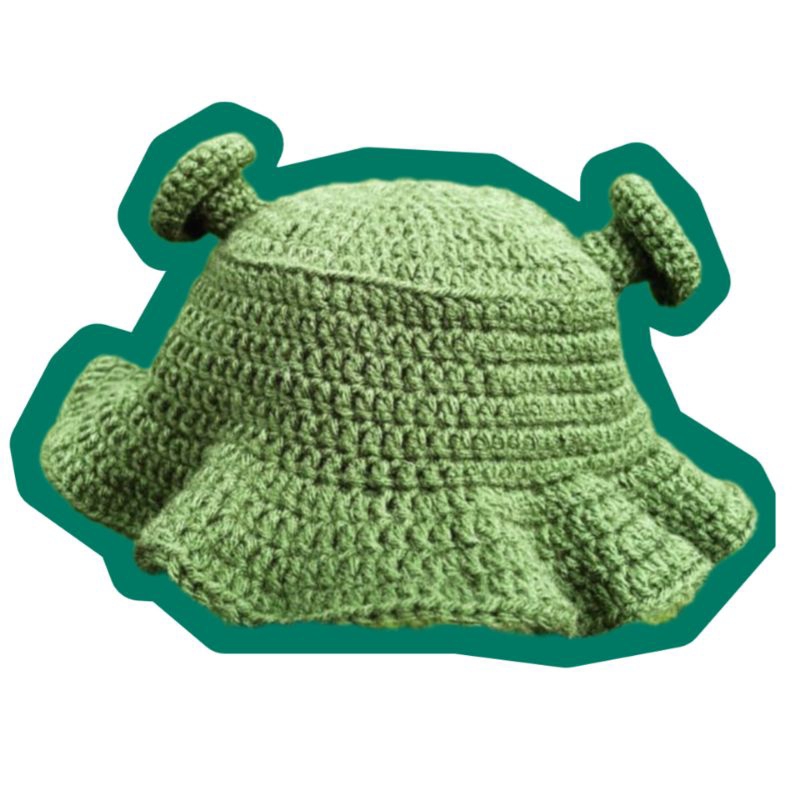 Jual Shrek Bucket Hat Crochet | topi shrek handmade | topi cosplay lucu ...