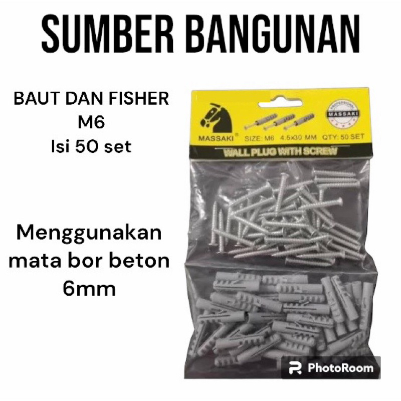 Jual VISER SEKRUP SET ISI 50SET M6 M8 M10 / WALL PLUG NYLON M6 M8 M10 ...