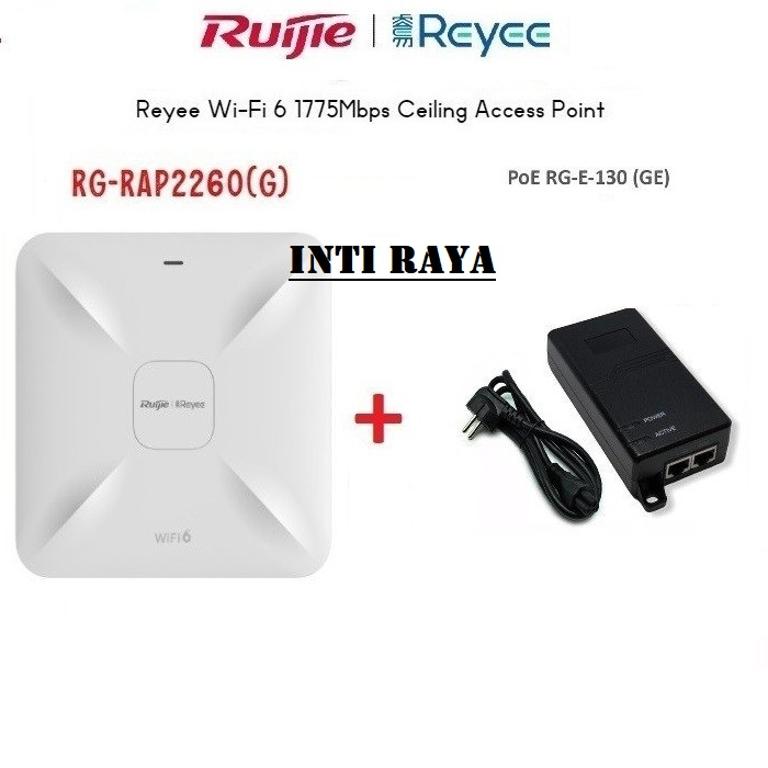 Jual Ruiji RAP2260G RAP2260 + POE E130GE RG-RAP2260(G) WiFi 6 Access ...