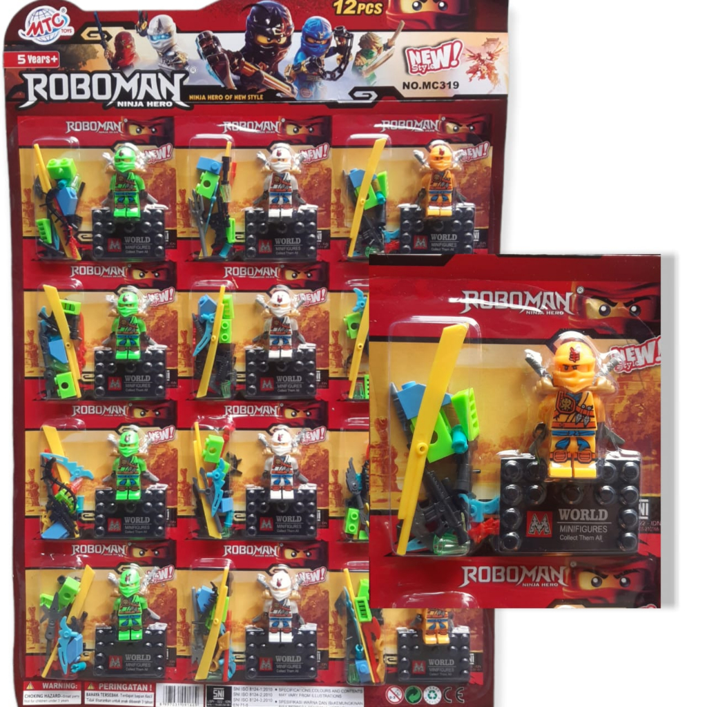Jual 1 LEMBAR 12 PCS ROBOT ROBOMAN NINJA HERO NEW STYLE /ROBOT ROBOMAN ...