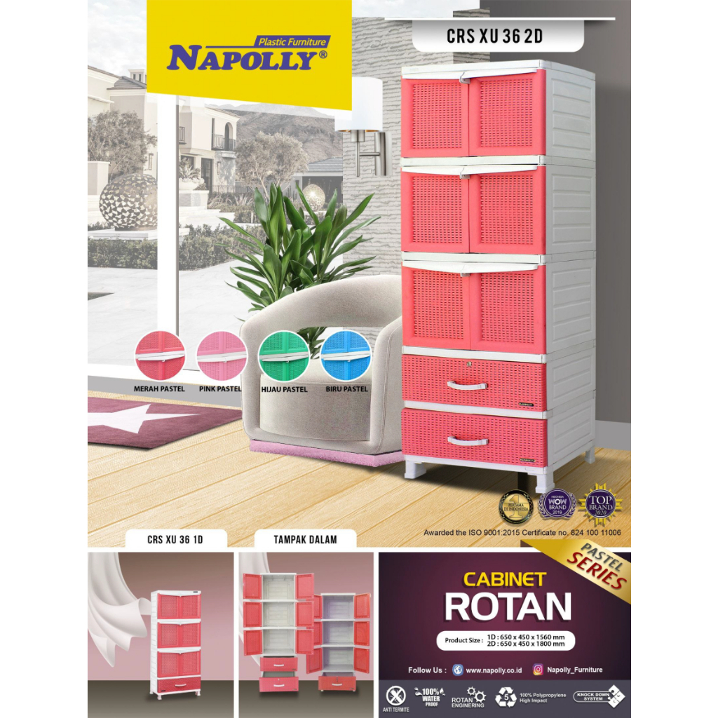 Jual Lemari Plastik / Lemari Pakaian Plastik / Cabinet Rotan Plastik ...
