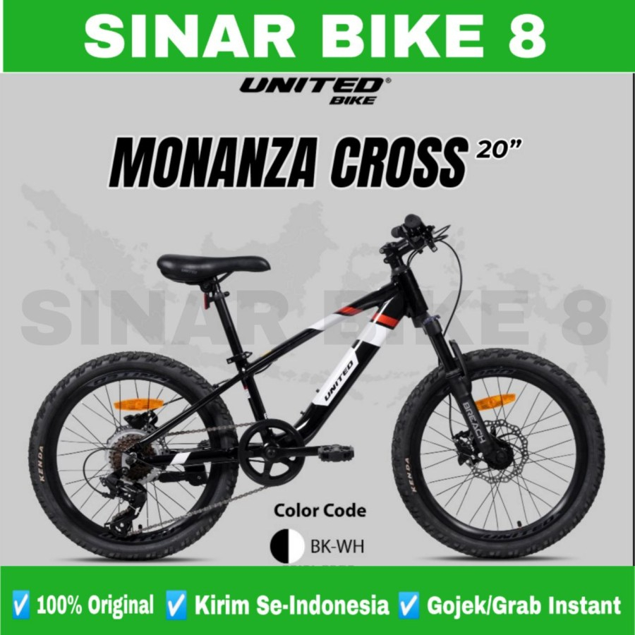 Jual Sepeda Gunung MTB UNITED MONANZA CROSS 20 Inch 8 Speed Anak Remaja ...