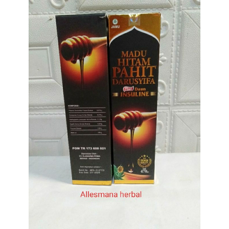Jual Madu hitam pahit DARUSYFA dan HABBASYIFA insulin 470gr | Shopee ...