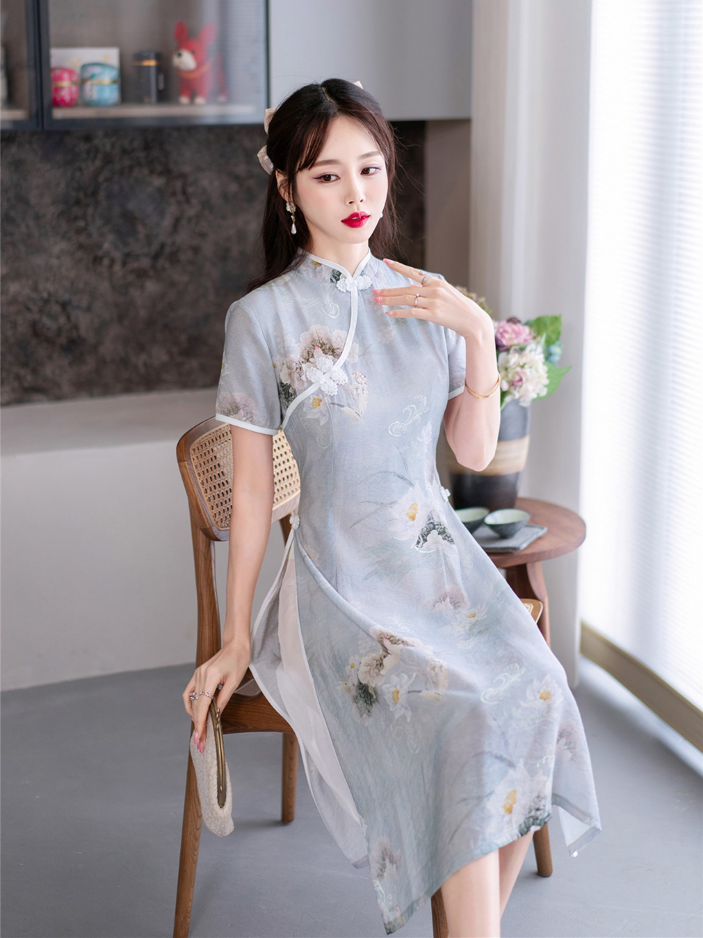 Jual Tianshun Elegant Modern Qipao New China Traditional Clothing ...