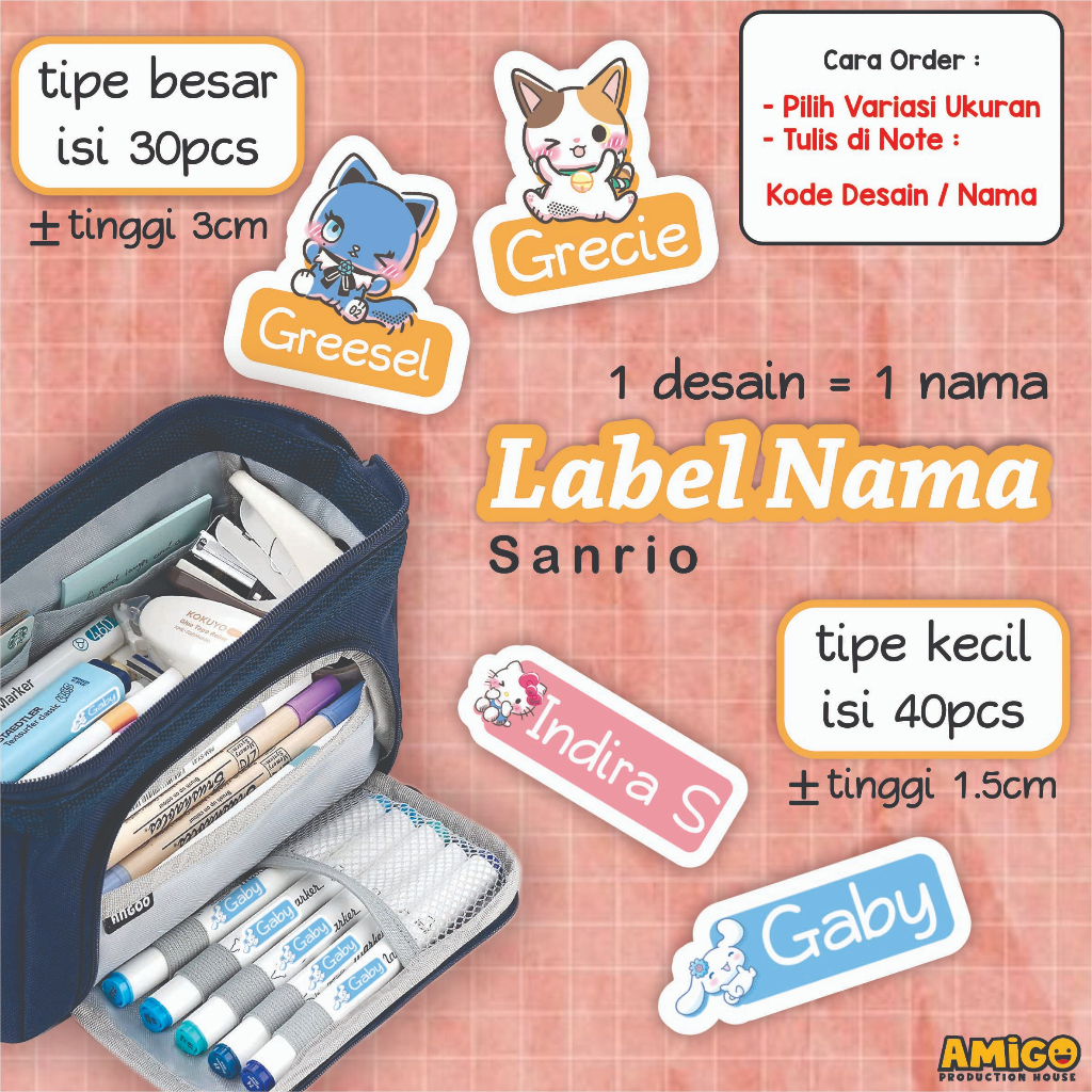 Jual Label Nama Sticker Baju / Vinyl Sanrio | Shopee Indonesia