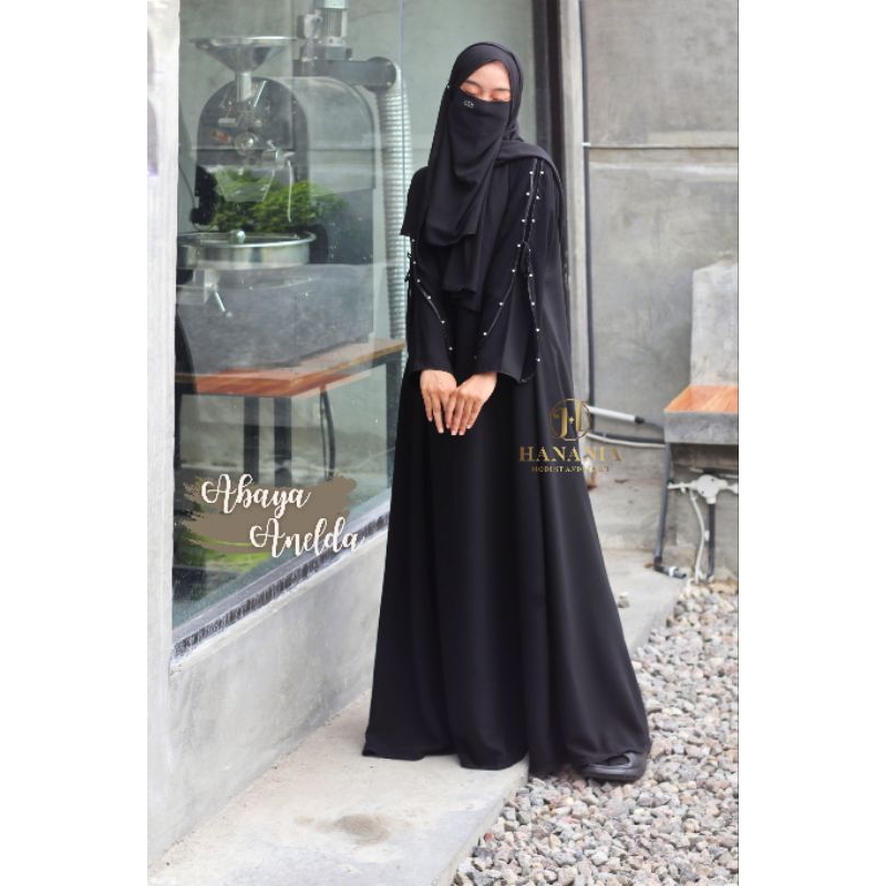 Jual Abaya Anelda jetblack hitam/abaya arab/abaya umroh/gamis hitam ...