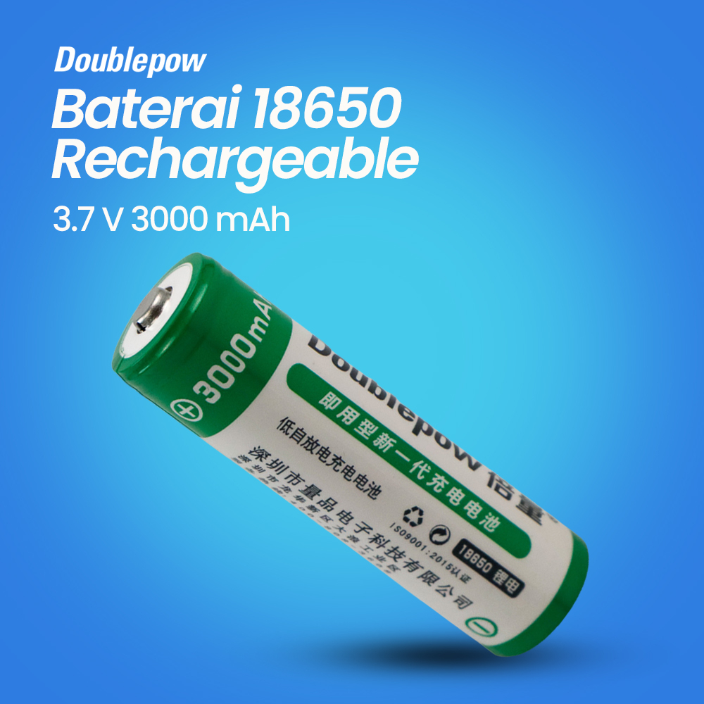 Jual Doublepow Baterai Chas 18650 Rechargeable Battery 3.7 V 3000 mAh 1 ...