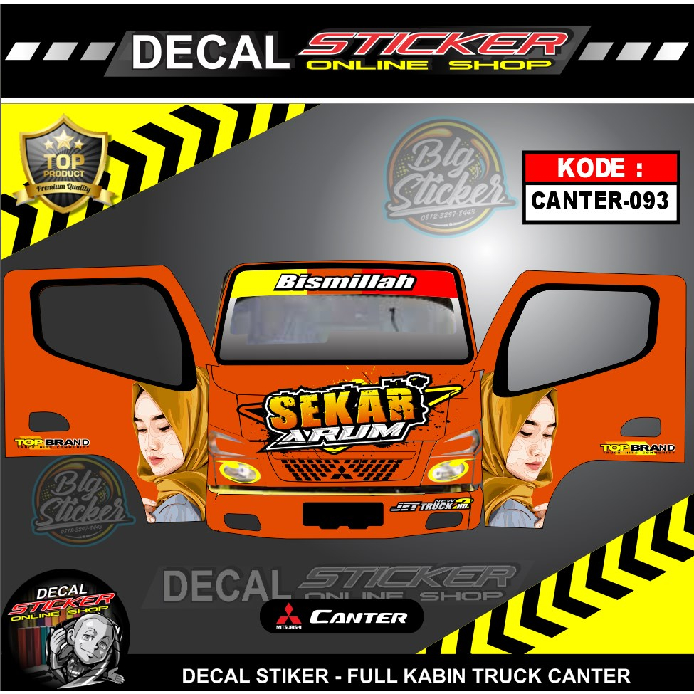 Jual STIKER MOBIL TRUK MITSUBISHI CANTER DECAL PRINT TRUCK FULL KABIN ...