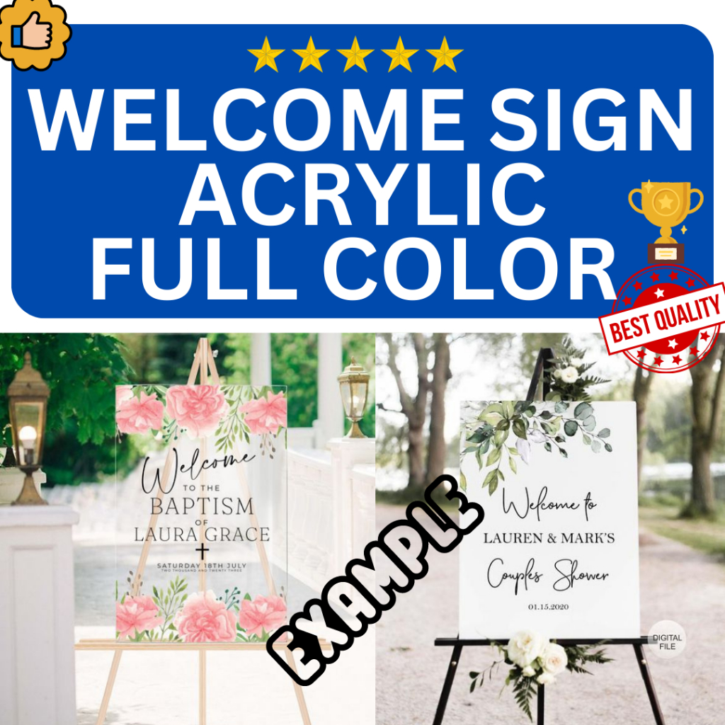 Jual WELCOME SIGN ACRYLIC FULL COLOR AKRILIK SIGN WEDDING ENGAGEMENT ...