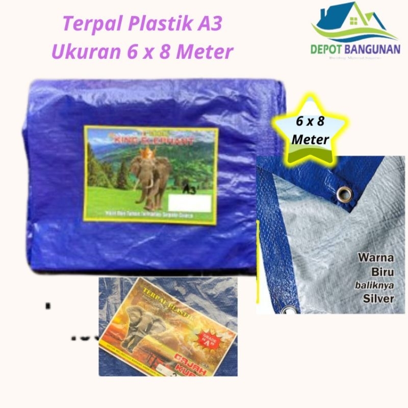 Jual Tenda Plastik Terpal Plastik A3 6 x 8 Meter Cap Gajah Kuat ...