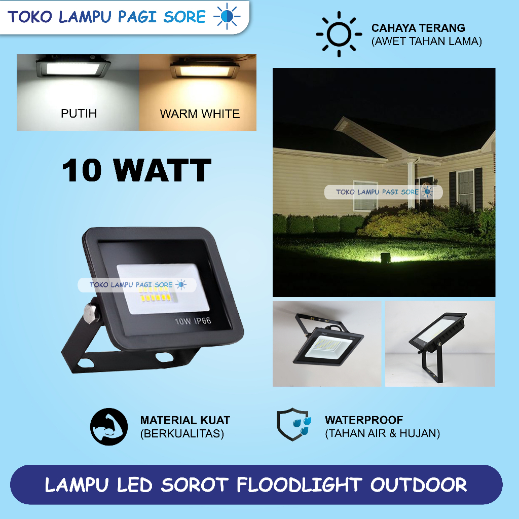 Jual Lampu Sorot LED 10W Flood Light Tembak Outdoor 10 Watt | Shopee Indonesia