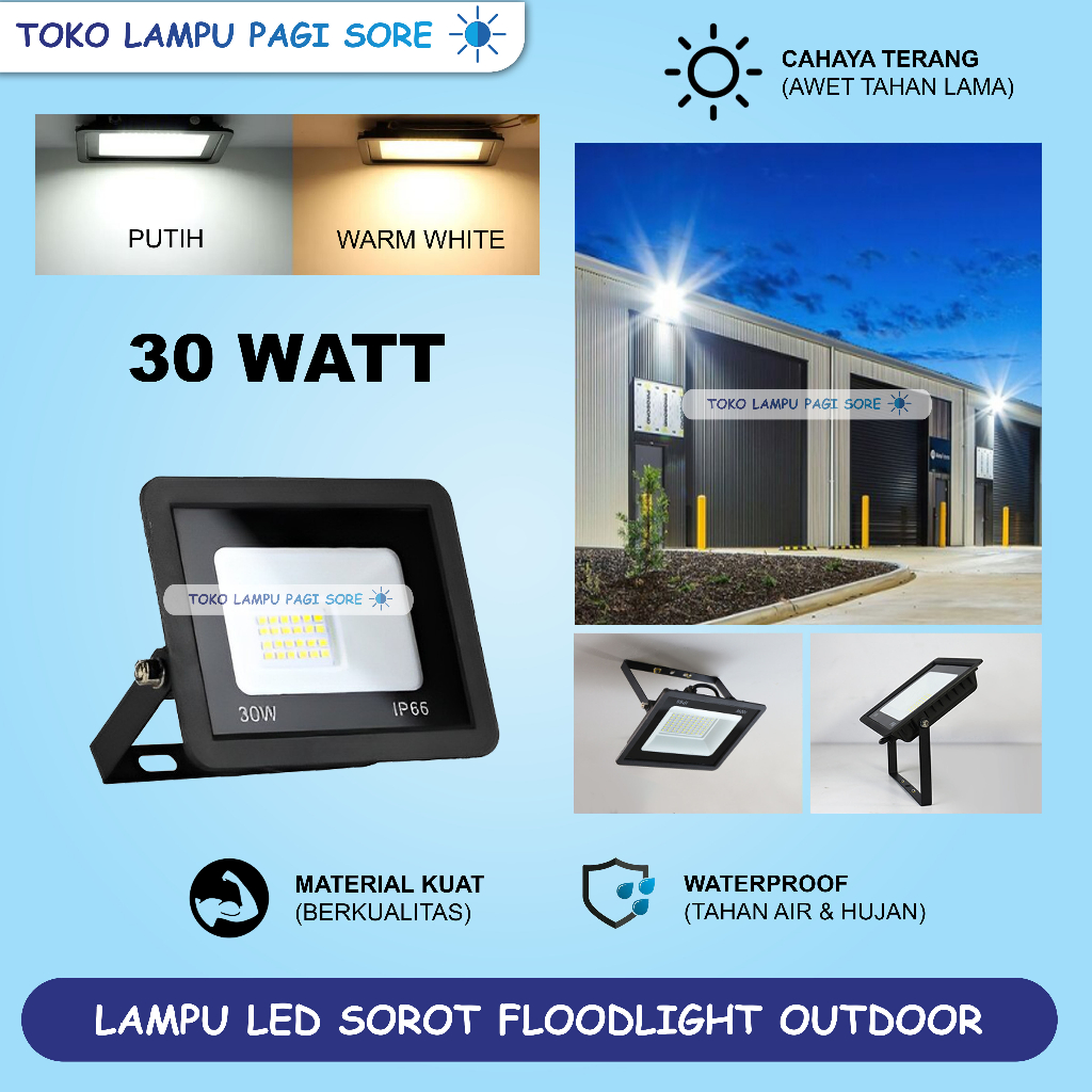 Jual Lampu Sorot LED 30W Flood Light Tembak Outdoor 30 Watt | Shopee Indonesia