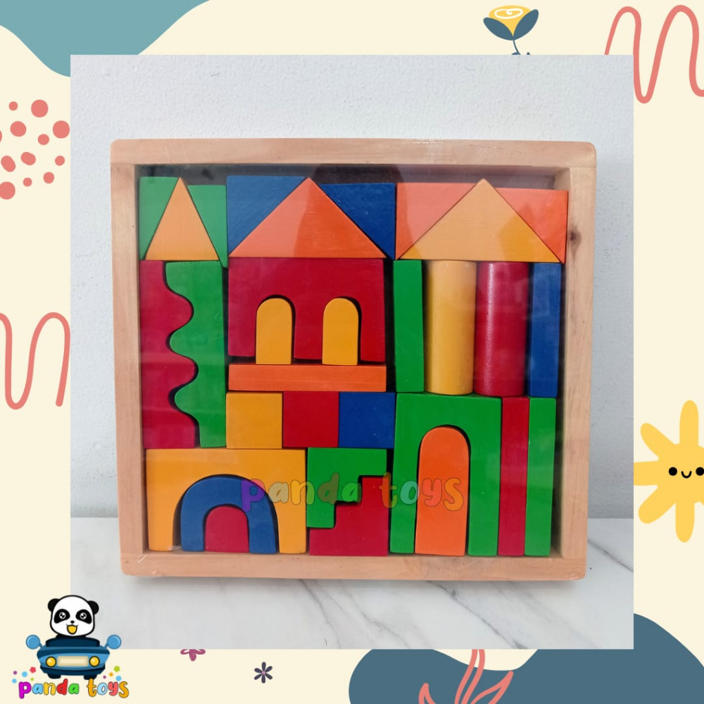 Jual MAINAN EDUKASI ANAK BALOK KAYU CASTILE SUSUN BALOK KAYU | Shopee ...