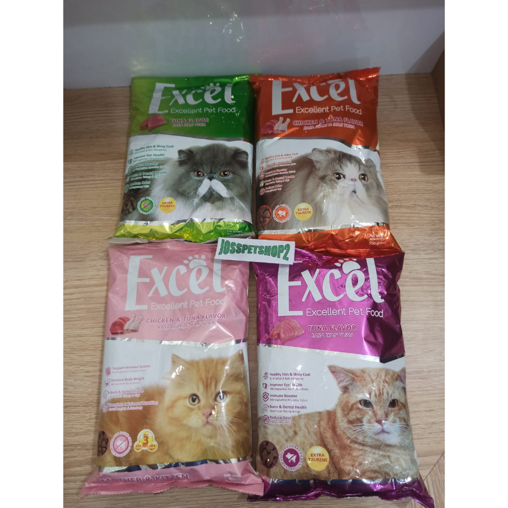 Jual makanan kucing excel 500gr catfood excel all varian makanan kucing ...