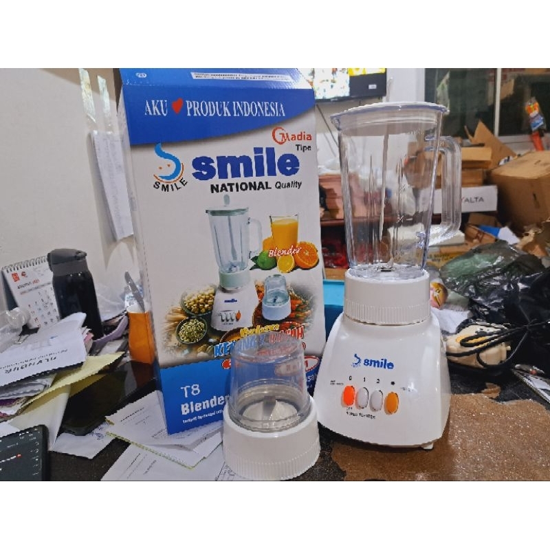 Jual （Hanya instant ）Smile madia Blender plastik / 1Liter Pelumat 2 in 1 190watt MURAH | Shopee ...