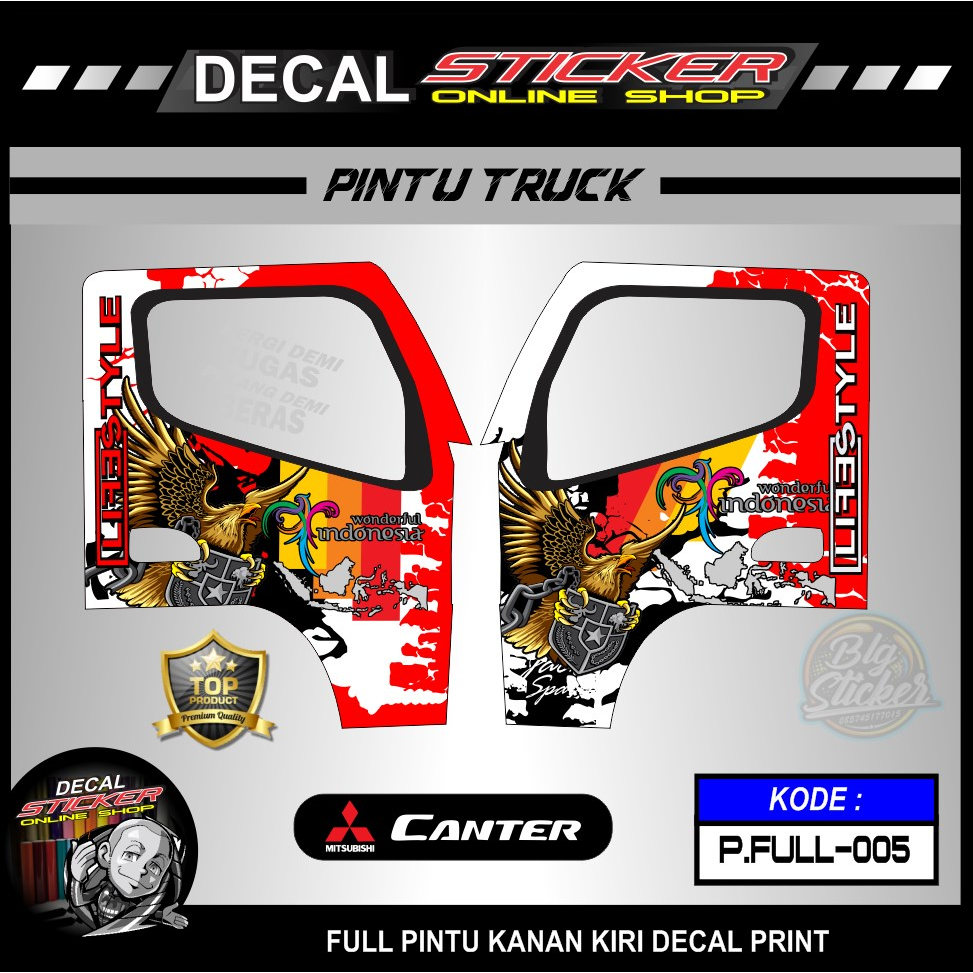 Jual Stiker Pintu Kabin Truk/Canter Stiker Variasi Pintu Mobil canter ...