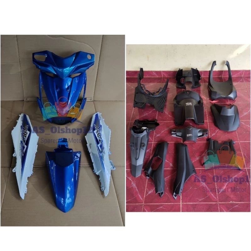 Jual Cover body full halus kasar honda beat fi 2013-2014 biru putih ...