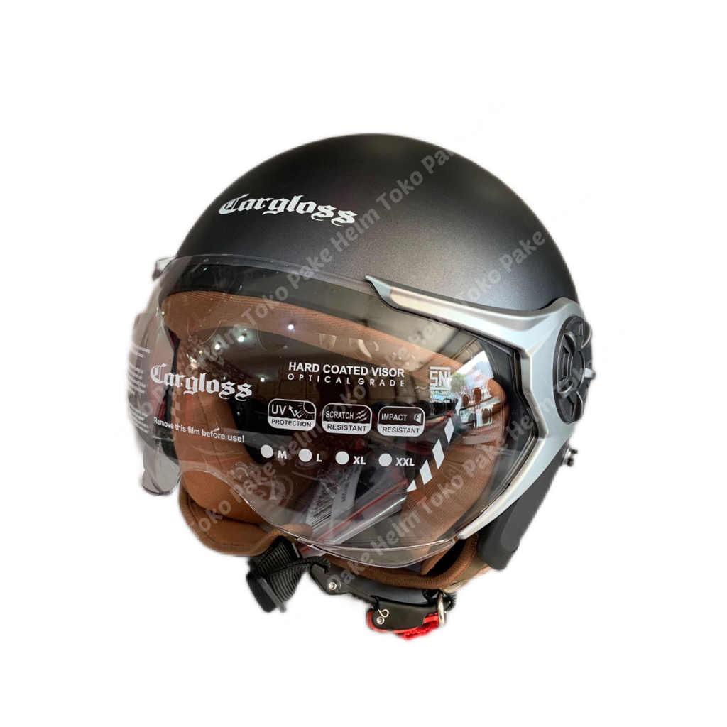 Jual Helm cargloss hijab retro original grey doff | Shopee Indonesia
