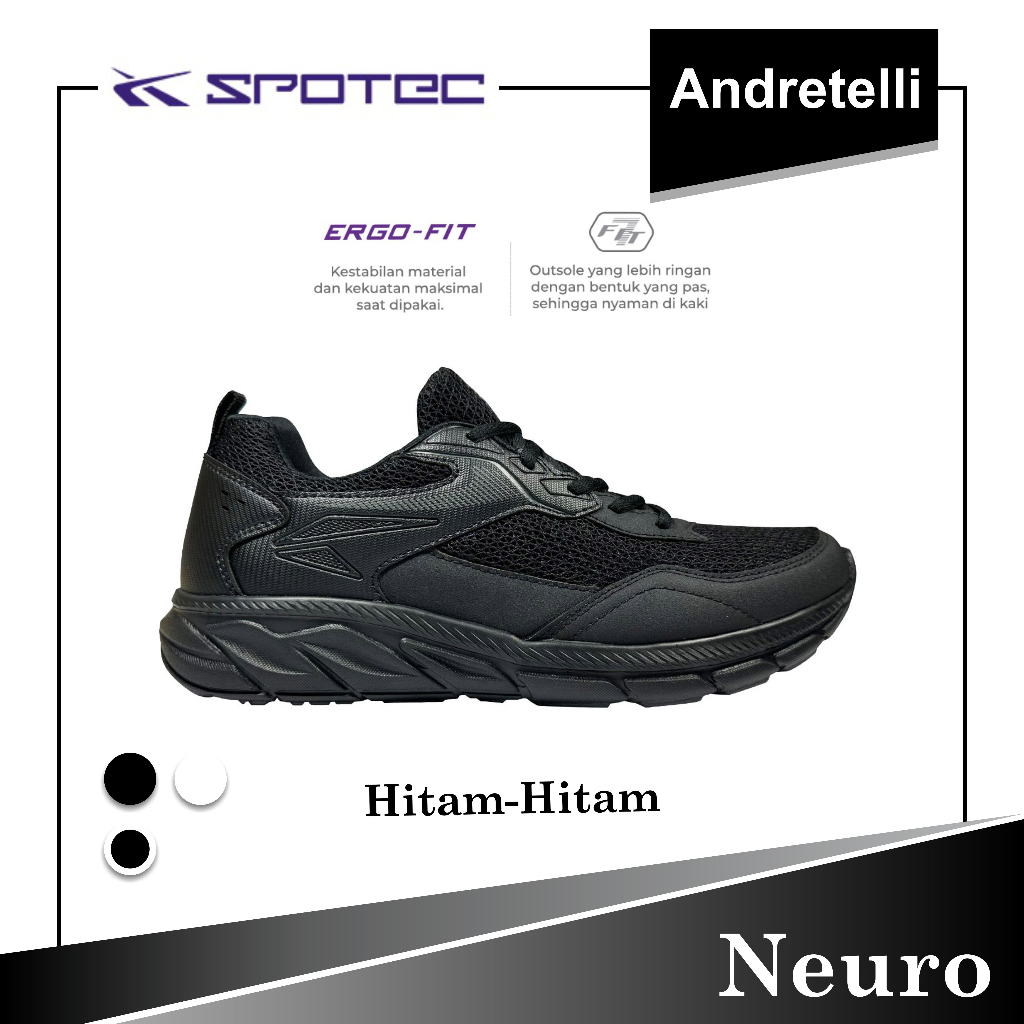 Jual SPOTEC NEURO Sepatu Sekolah HITAM / HITAM | Shopee Indonesia