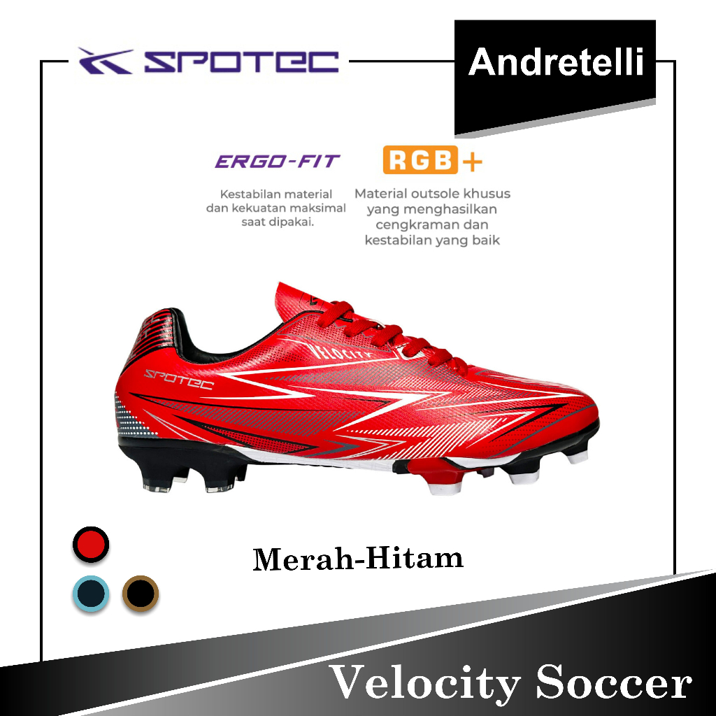 Jual SPOTEC VELOCITY SOCCER Sepatu Sepak Bola MERAH / HITAM | Shopee ...