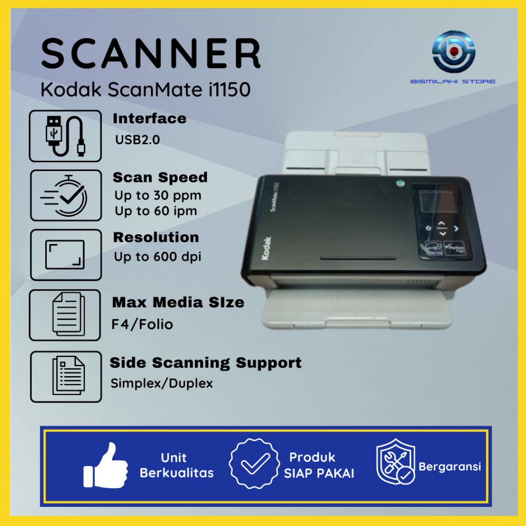 Jual Scanner Folio F4 Kodak ScanMate i1150 Unit Normal Hasil Scan Bagus ...