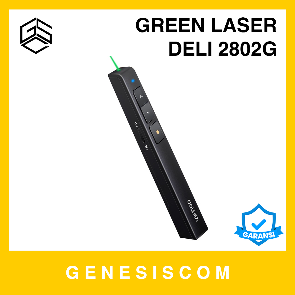 Jual Presenter Laser Pointer DELI Green Hijau Light Wireless Presentasi ...