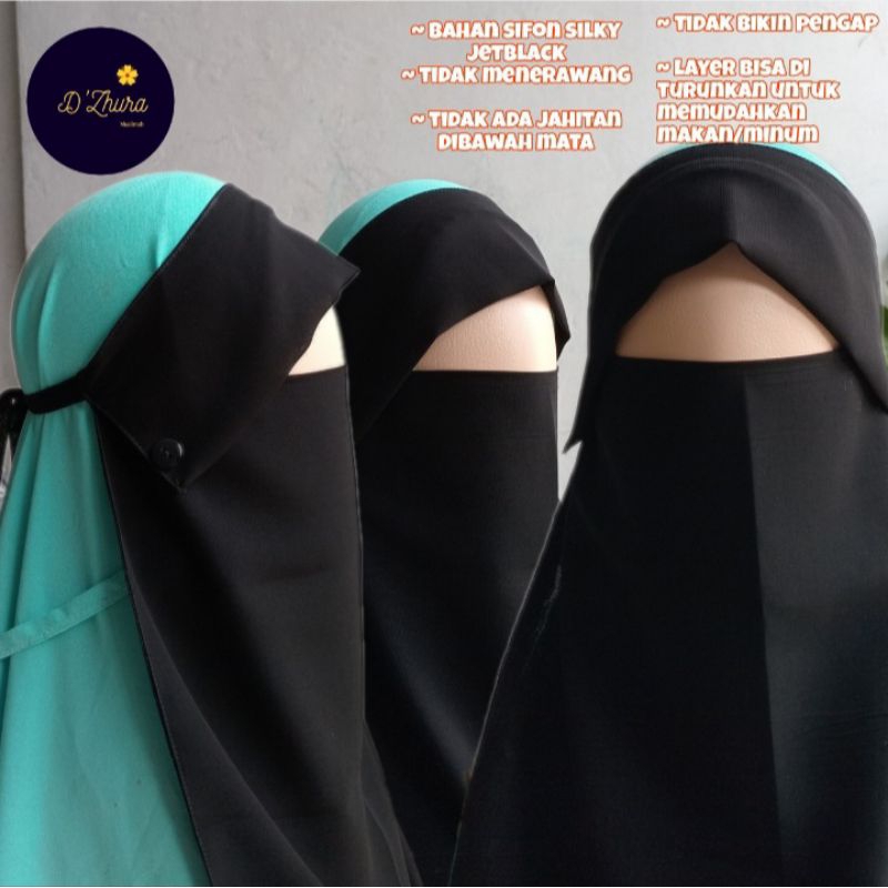 Jual cadar poni kancing sifon silky jetblack | Shopee Indonesia
