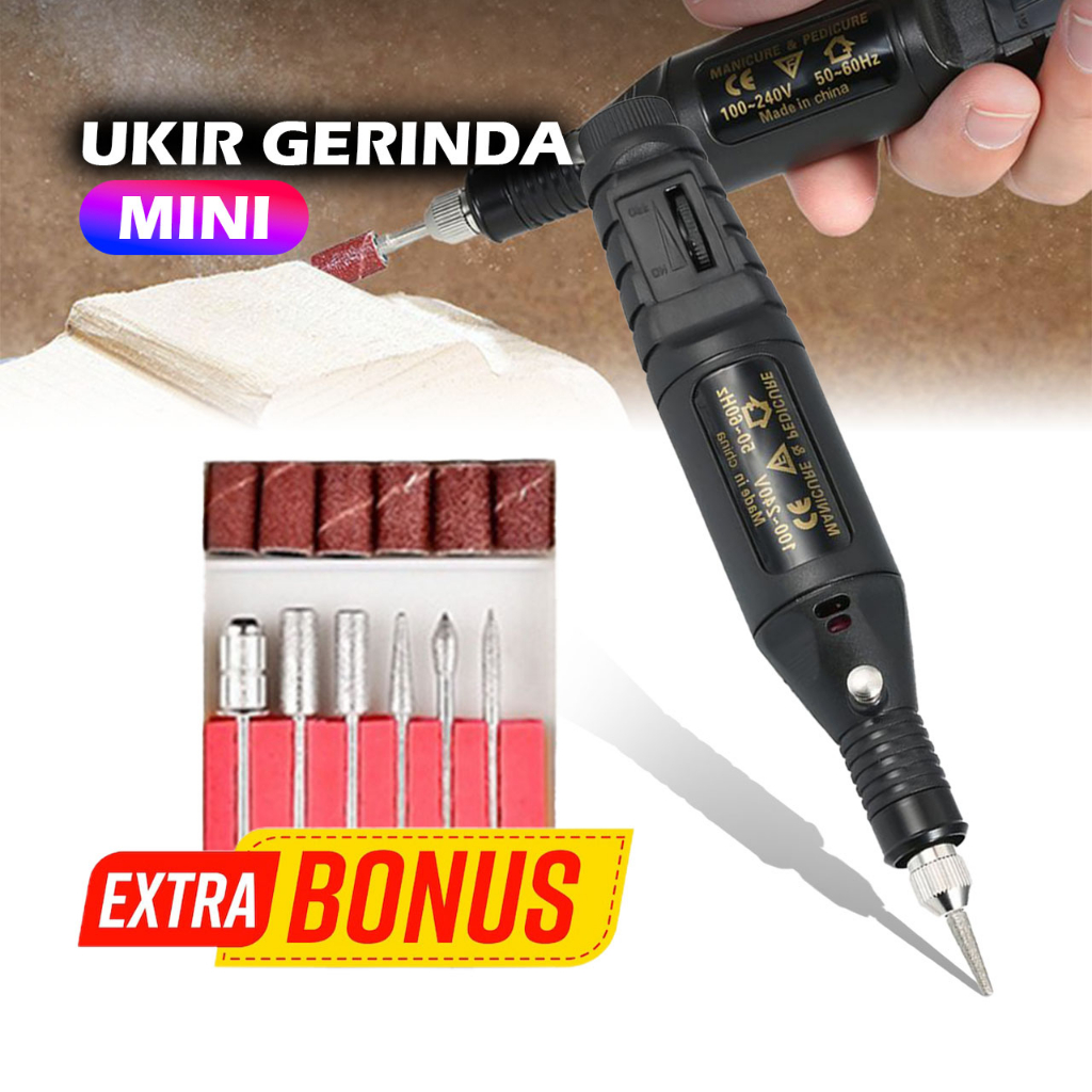 Jual Bor Mini Elektrik Set Mata Ukir Bor Tool Set Untuk Milling Poles ...
